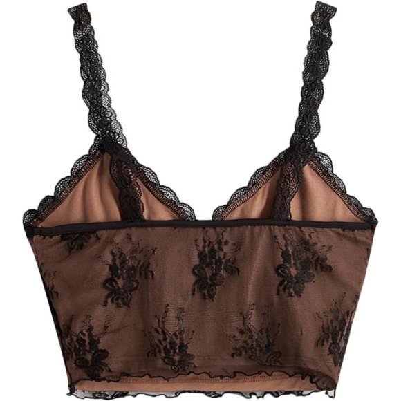 Tops | Lace Spaghetti Strap Crop Tank Top | Poshmark